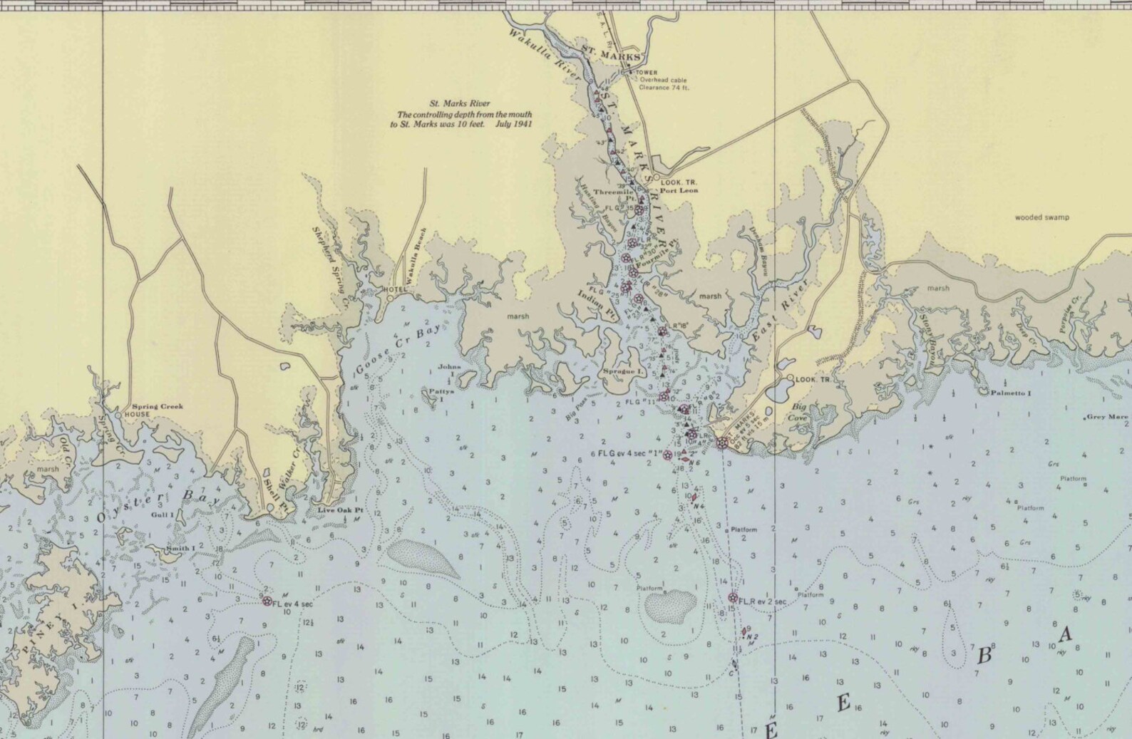 Apalachee Bay 1943 Ochlockonee Bay Aucilla River Rock Point | Etsy