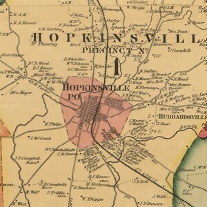 Christian County Kentucky 1878 - Old Wall Map With Homeowner Names ...