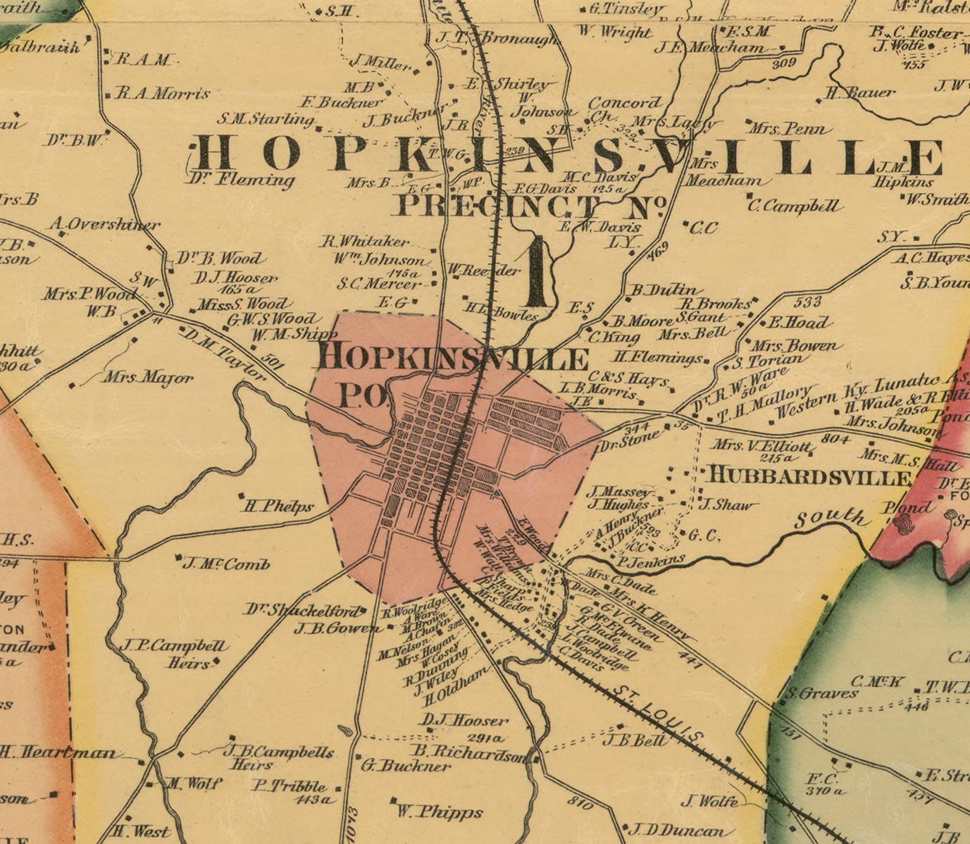 Christian County Kentucky 1878 Old Wall Map With Homeowner - Etsy