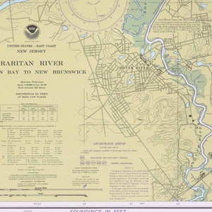 Raritan River From Raritan Bay to New Brunswick - 1977 Nautical Map ...
