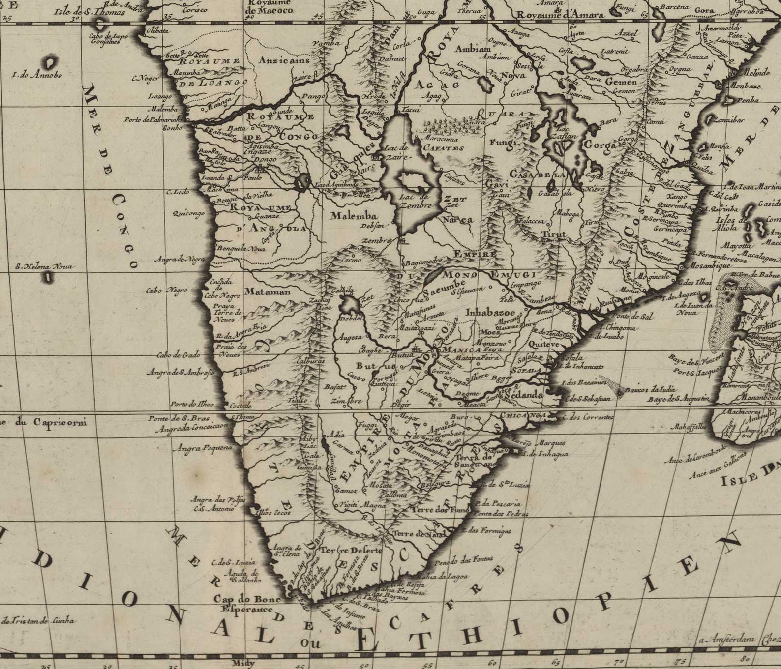 Africa Ca. 1700 Old Map Valck French Reprint | Etsy