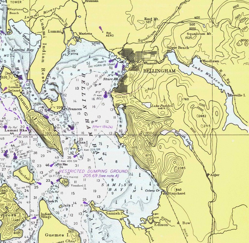 Georgia Strait and Strait of Juan De Fuca 1975 Nautical Map PC | Etsy