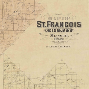 St. Francois County Missouri 1882 - Old Wall Map With Landowner Names ...