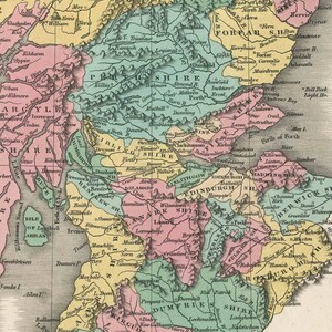 Scotland 1827 Old Map - Finley - Reprint - Etsy
