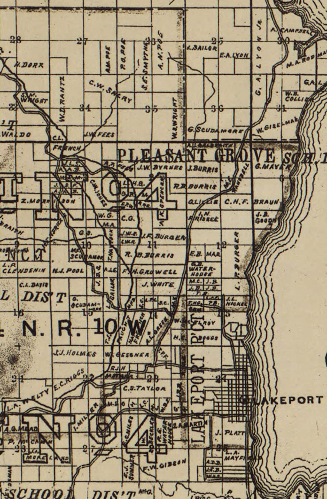 Lake County California 1892 - Old Wall Map Reprint With Landowner Names ...
