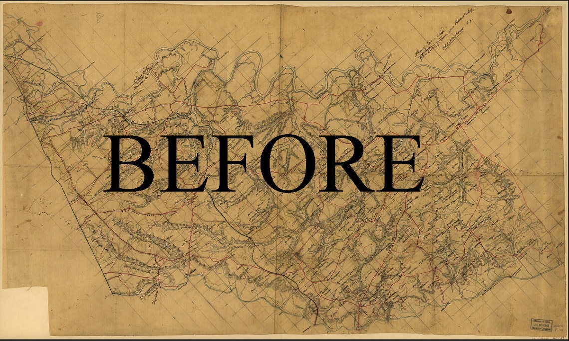 Hanover County Virginia 1860 Old Wall Map With Homeowner Names - Etsy