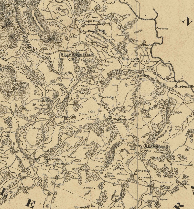 Greene County Virginia 1875 Old Wall Map With Homeowner Names - Etsy