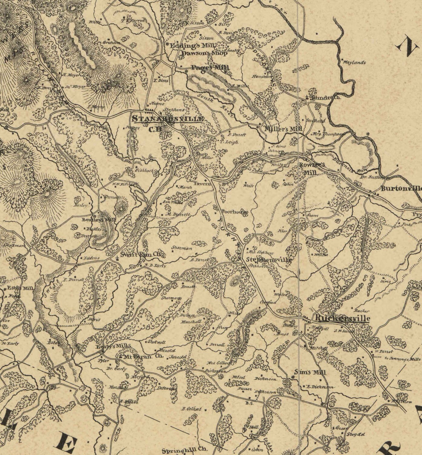 Greene County Virginia 1875 Old Wall Map With Homeowner Names - Etsy