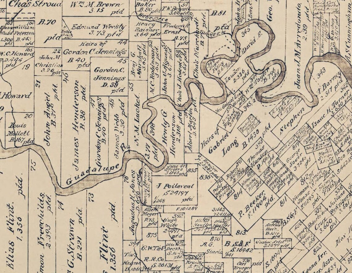 Comal County Texas 1897 Old Wall Map Reprint With Land - Etsy