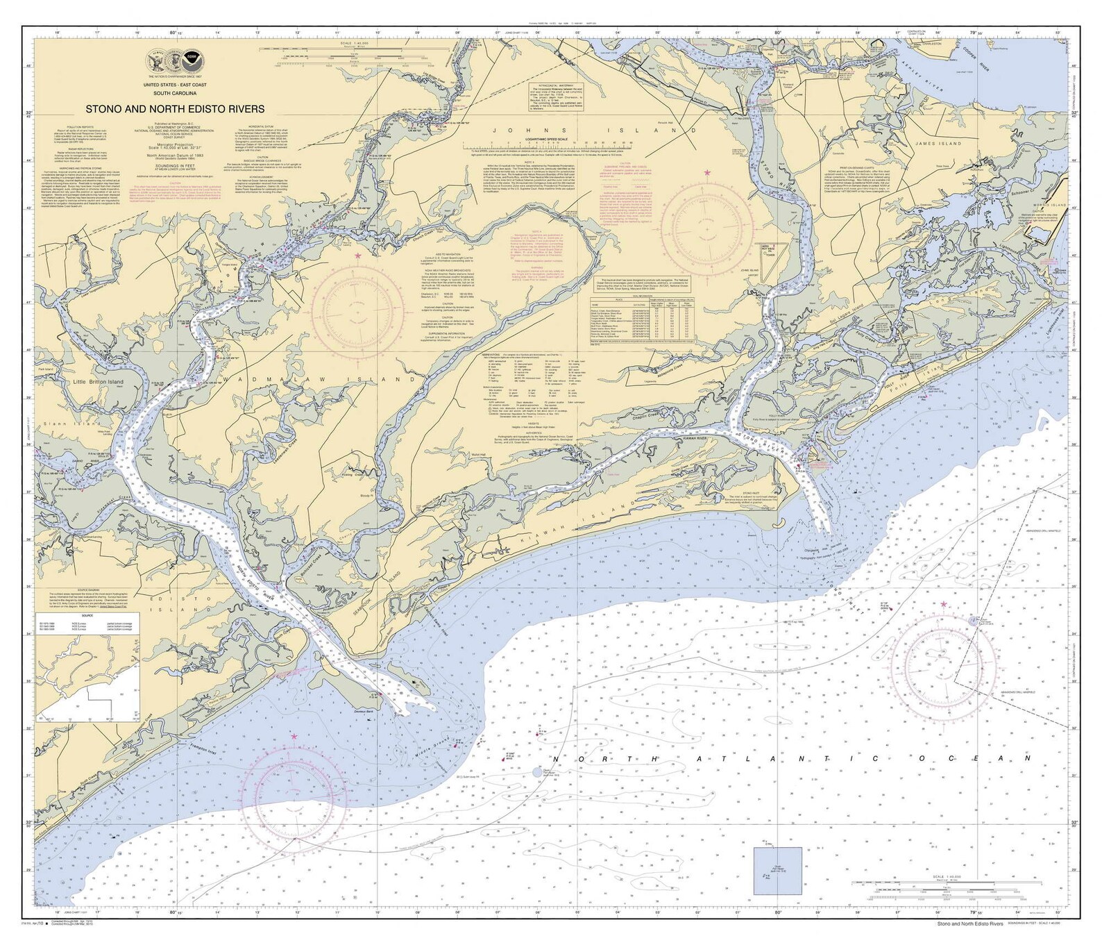 Stono and North Edisto Rivers 2010 Old Map Nautical Chart - South ...