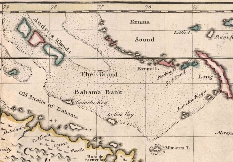 Cuba-hispaniola-puerto Rico 1752 Dominican Republican Haiti Map by ...