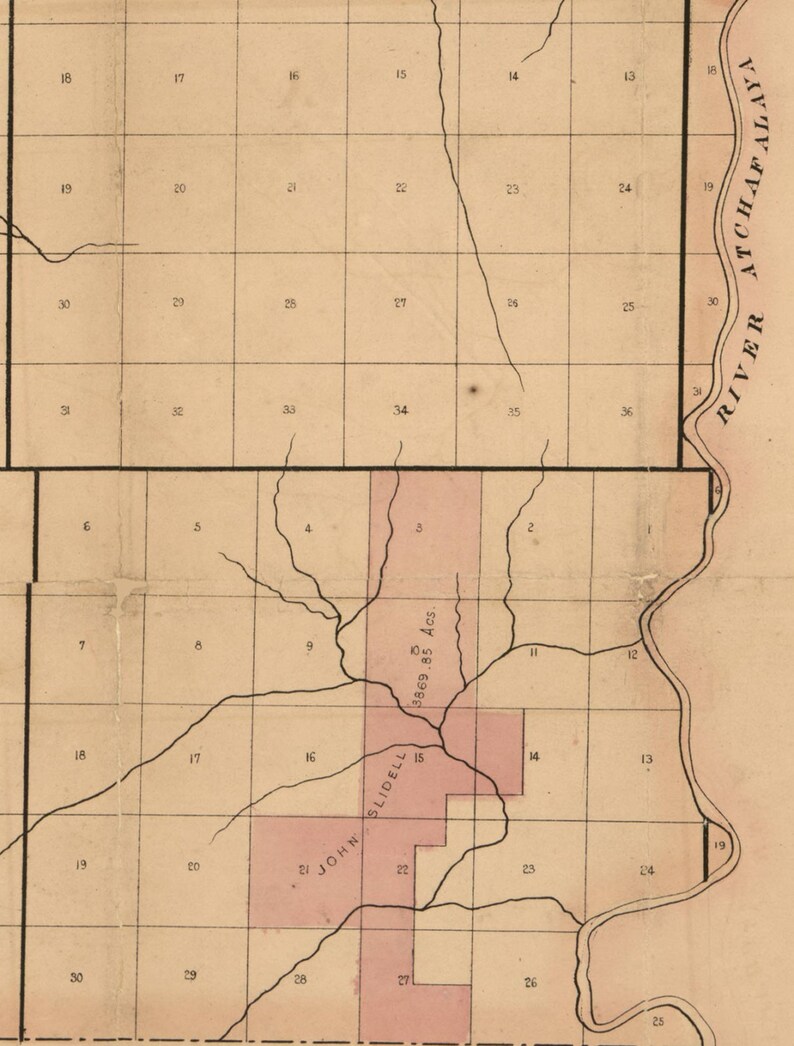 Avoyelles Parish Louisiana 1860 Old County Wall Map With - Etsy