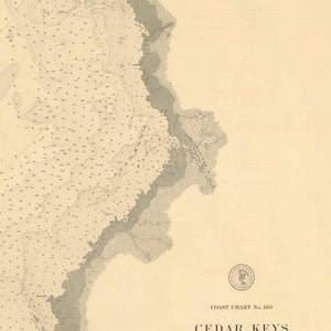 Cedar Keys to Deadman's Bay - 1887 Nautical Map Reprint - Florida ...