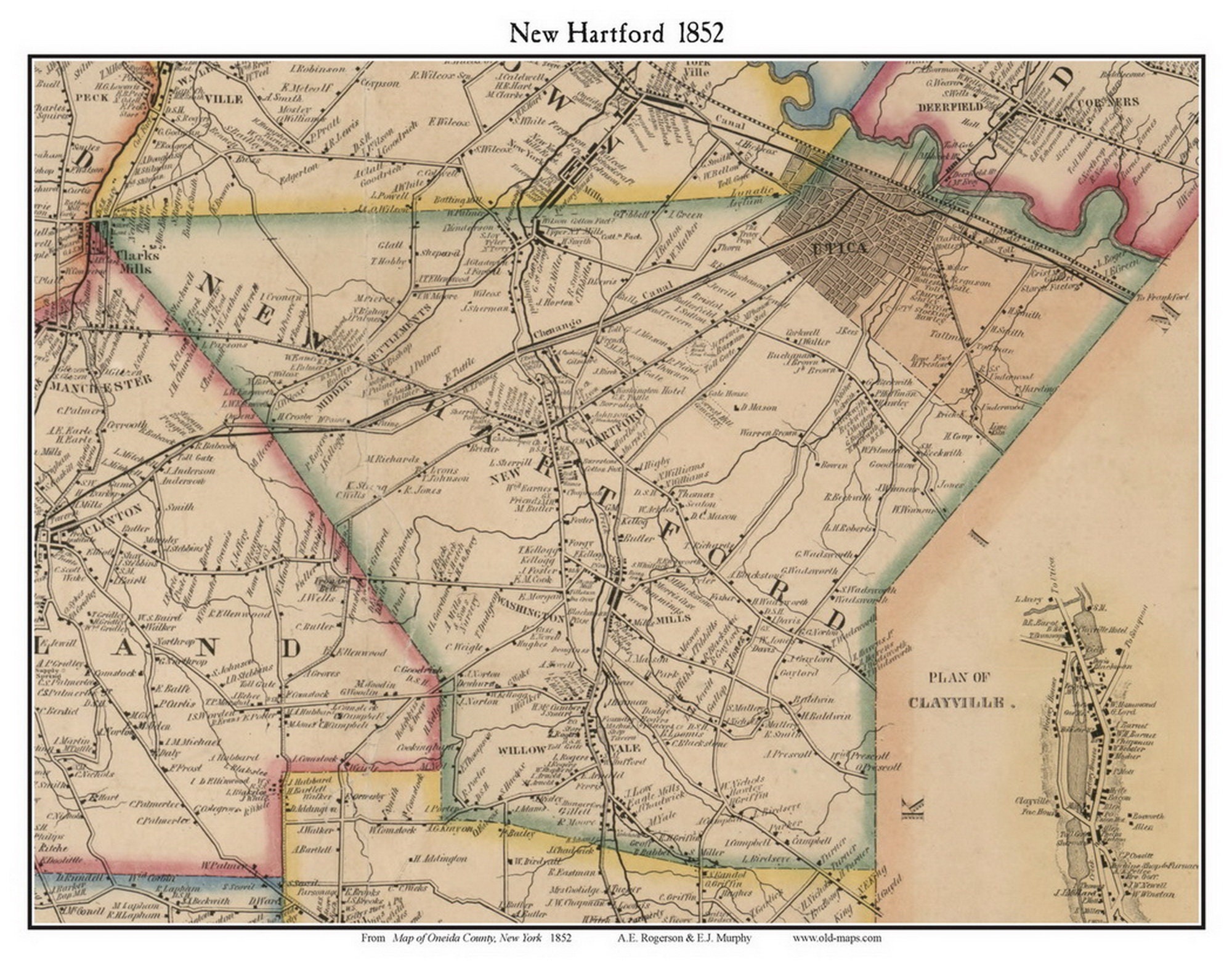 Hartford County Town Map