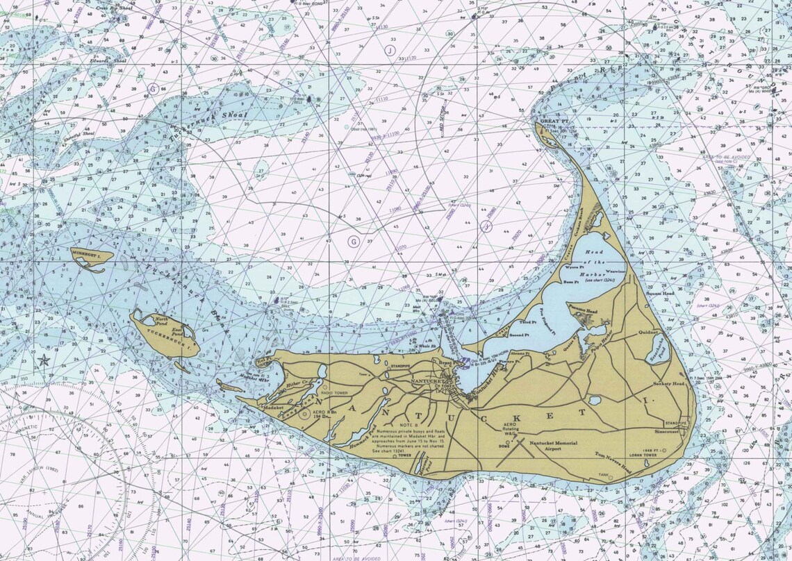 Nantucket Sound and Approaches 1984 Nautical Map Reprint | Etsy