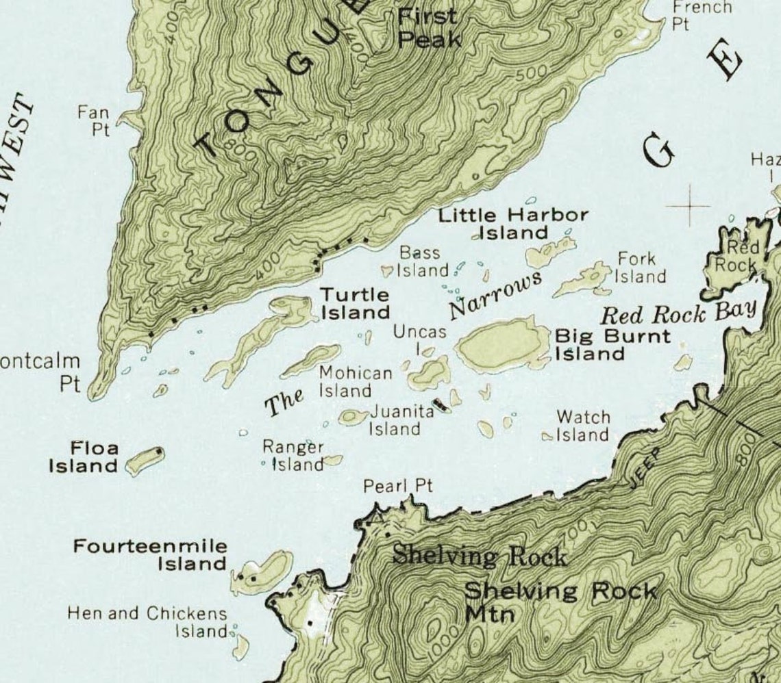 Lake George & Bolton Landing 1958 USGS Old Topographic Map - Etsy
