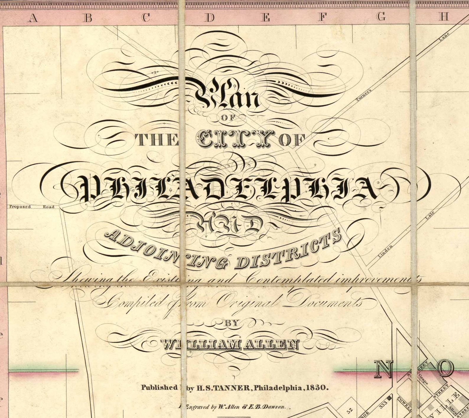 Philadelphia 1830 Old Map Reprint Pennsylvania Cities | Etsy