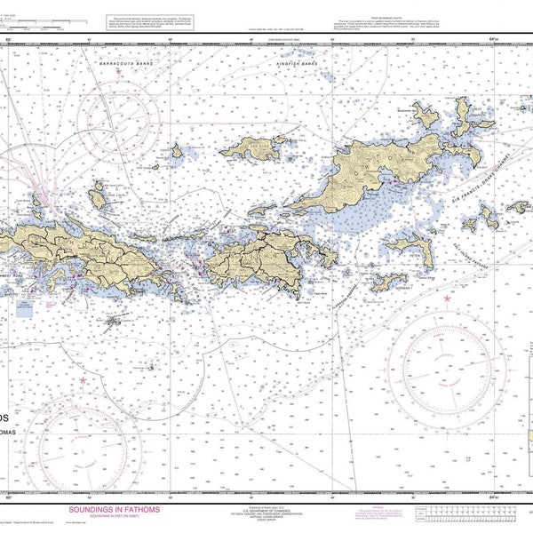 Virgin Islands Nautical Chart - Etsy