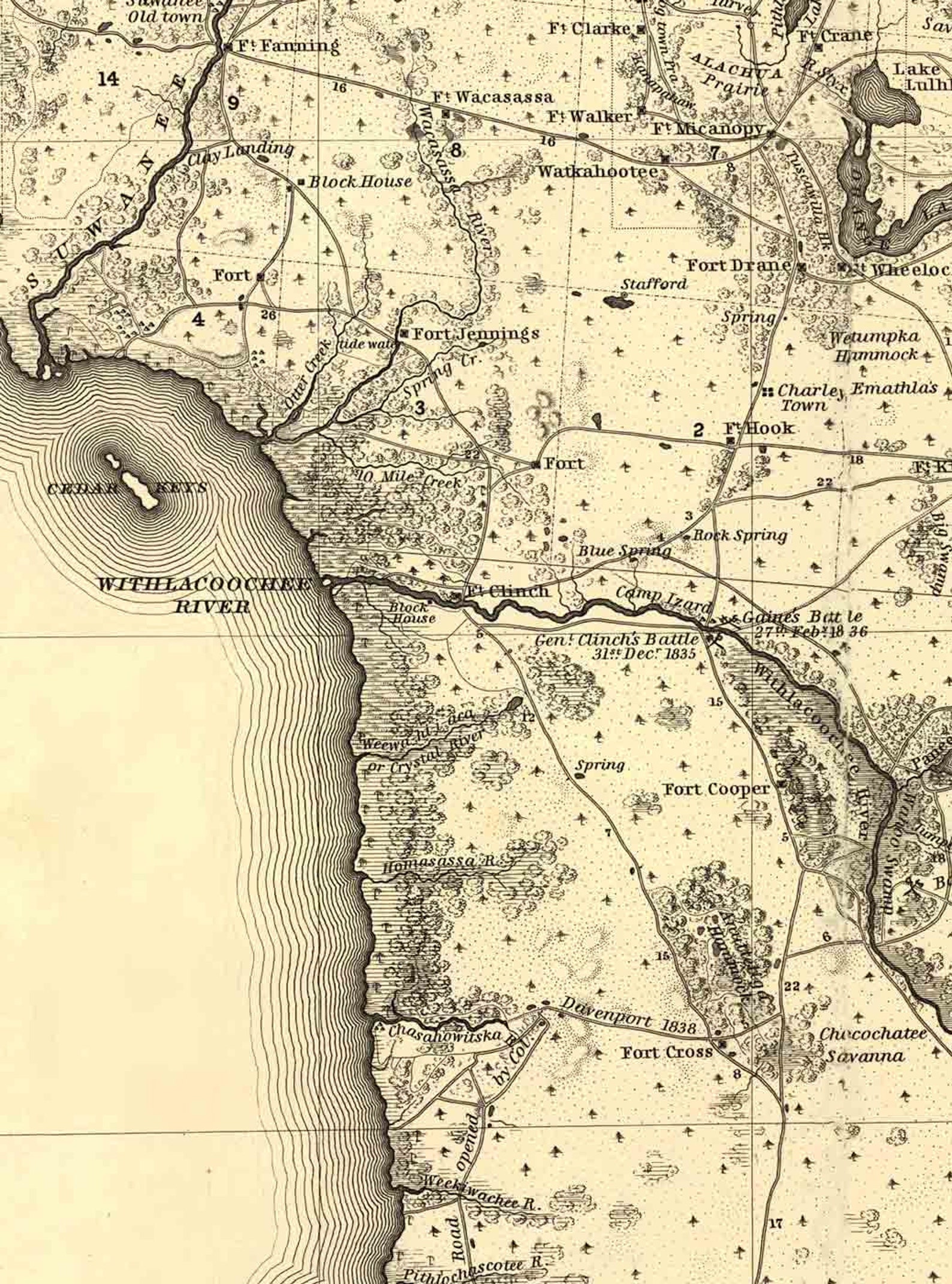Florida 1839 State Map by Zachary Taylor Reprint - Etsy