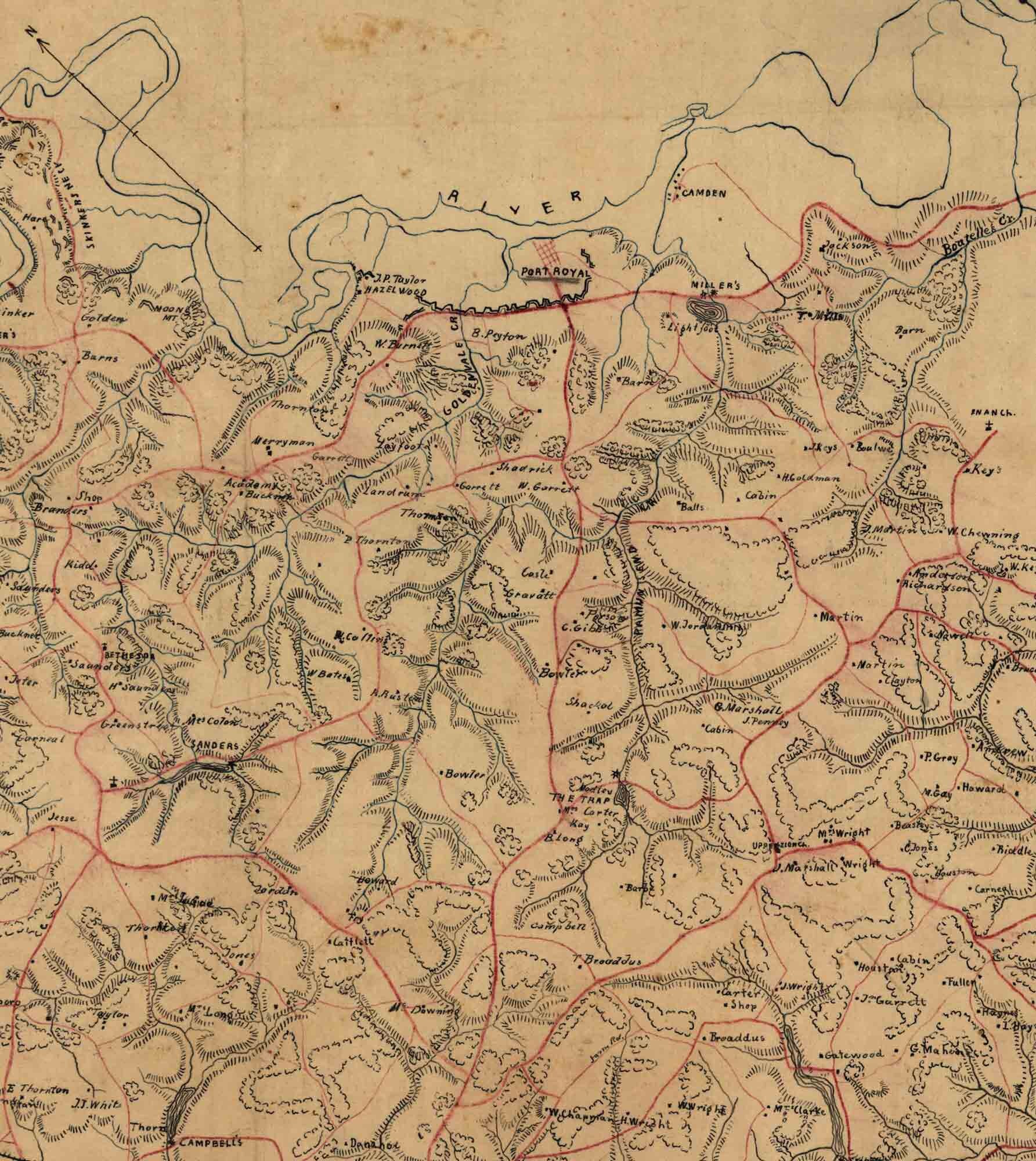 Caroline County Virginia 1860x COLOR Old Wall Map With - Etsy