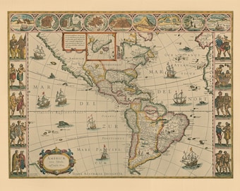 Map of America 1690 - Etsy