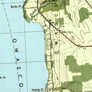 Owasco, Skaneateles and Otisco Lakes - Ca. 1943 USGS Old Topographic ...