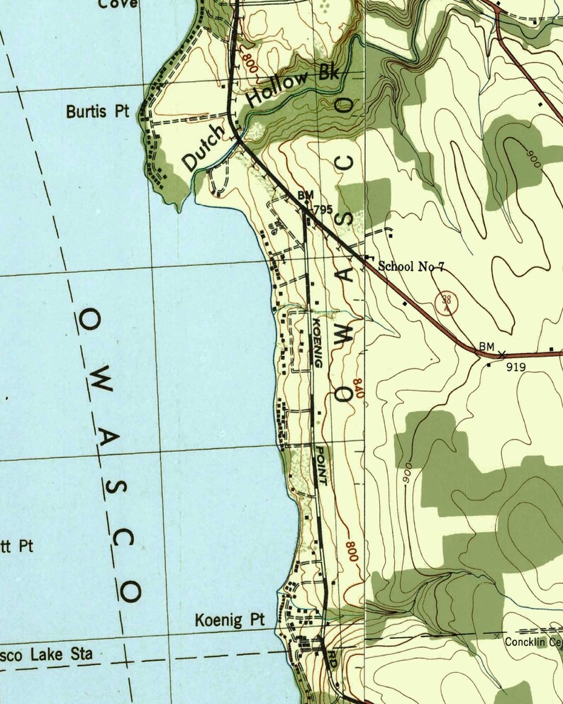 Owasco Skaneateles and Otisco Lakes Ca. 1943 USGS Old | Etsy