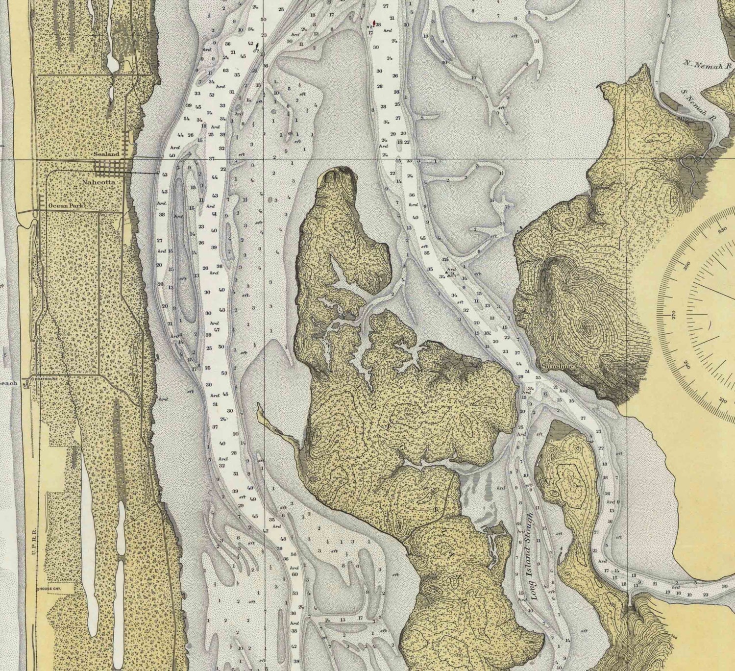 Willapa Bay 1928 Nautical Map Oregon-Washington PC Harbors | Etsy