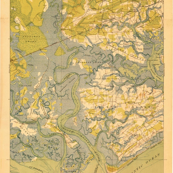 South Carolina Topo Map - Etsy