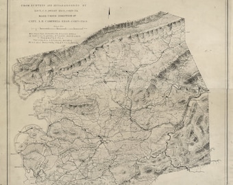 Rockingham County 1864 Old Map With Homeowner Names Virginia | Etsy