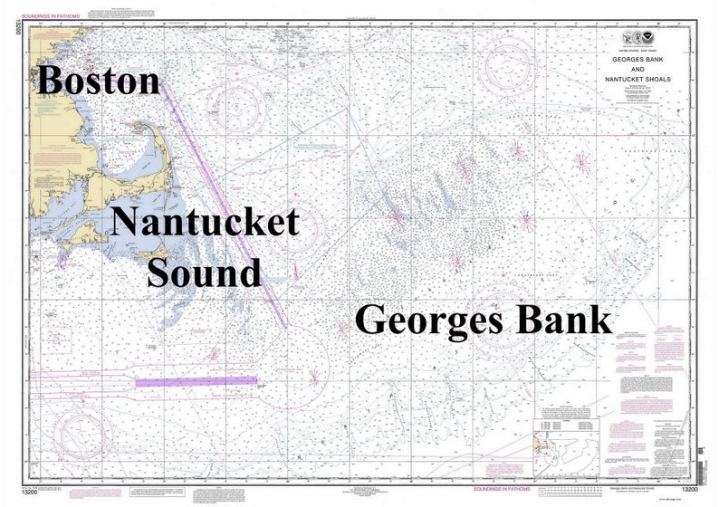 Georges Bank and Nantucket Shoals 2012 Nautical Map Reprint - Etsy
