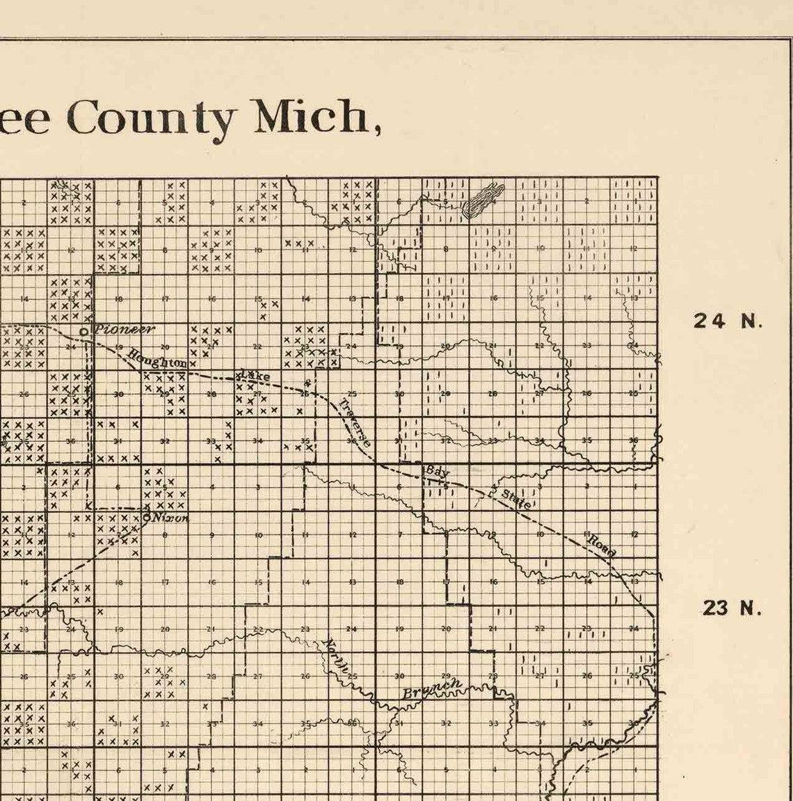 Missaukee County Michigan 1898 Wall Map Reprint With | Etsy