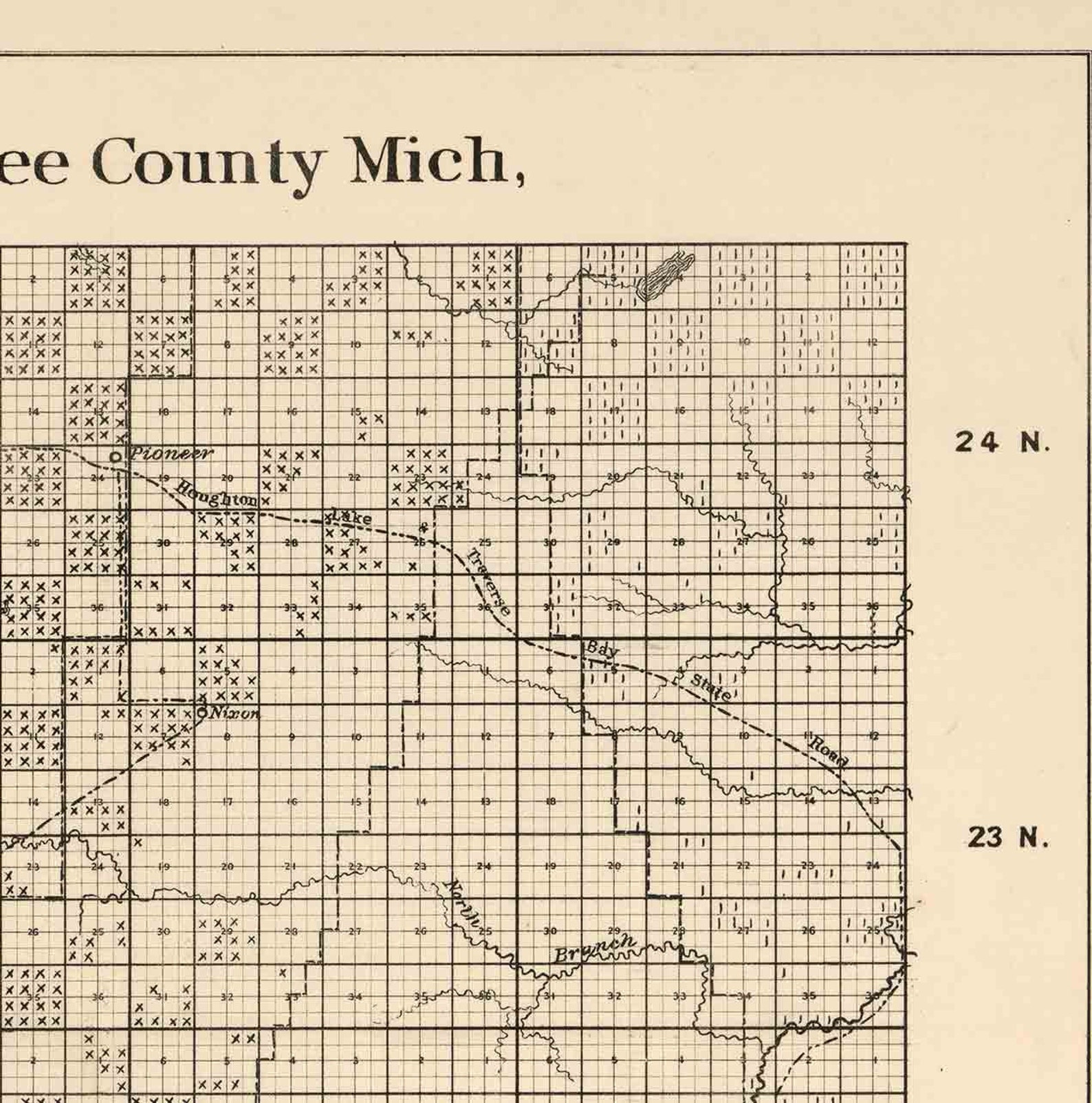 Missaukee County Michigan 1898 Wall Map Reprint With | Etsy