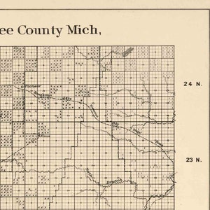 Missaukee County Michigan 1898 - Wall Map Reprint With Homeowner Names ...