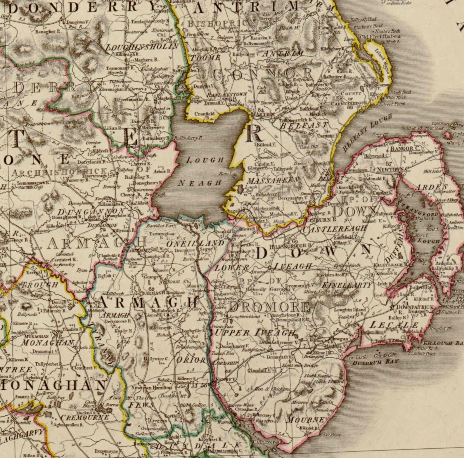 Ireland 1797 Map by Beaufort Old Map Reprint | Etsy