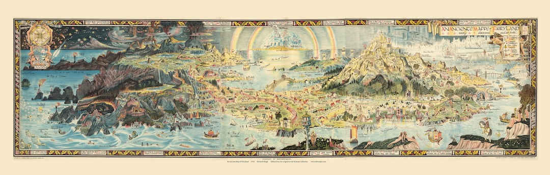 Fairy Land Map - Old Map Reprint Fairyland Mythology Tales Children's ...