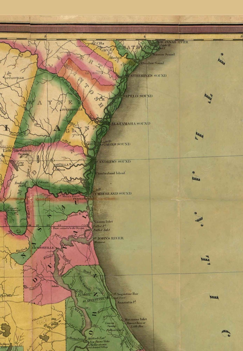 Florida 1829 State Map by Searcy Reprint - Etsy