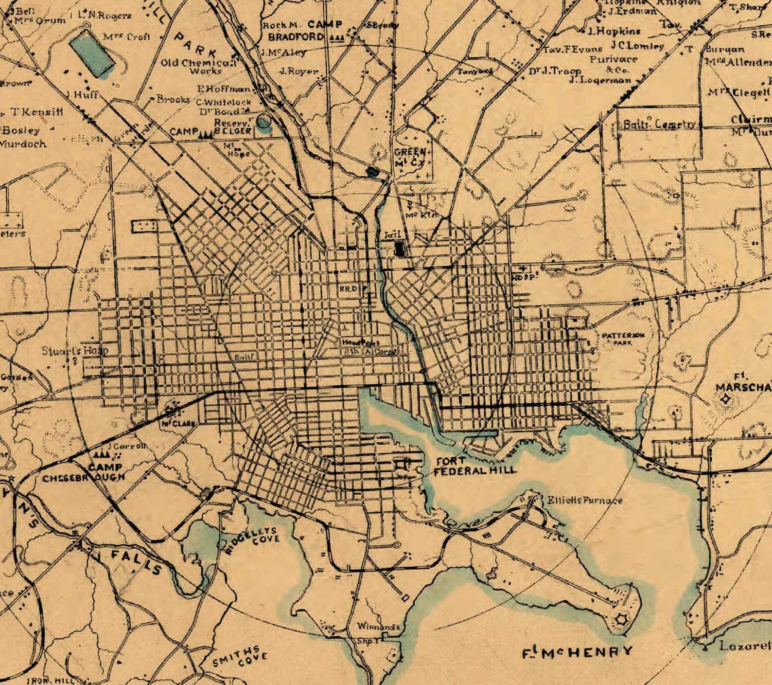 Baltimore County, Maryland 1863 Civil War Map by Kaiser- Old Wall Map ...