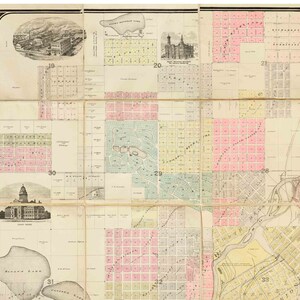Denver Colorado 1881 Old Map Reprint Landowner Names Genealogy - Etsy