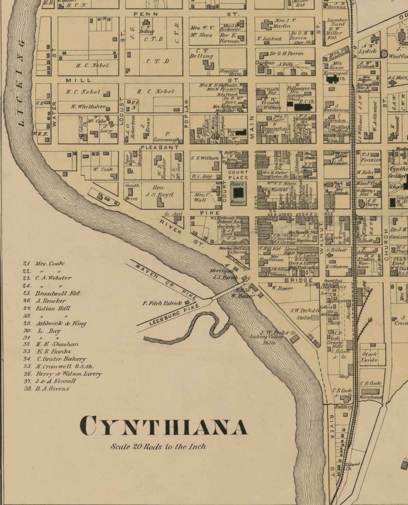 Harrison County Kentucky 1877 Old Wall Map With Homeowner - Etsy