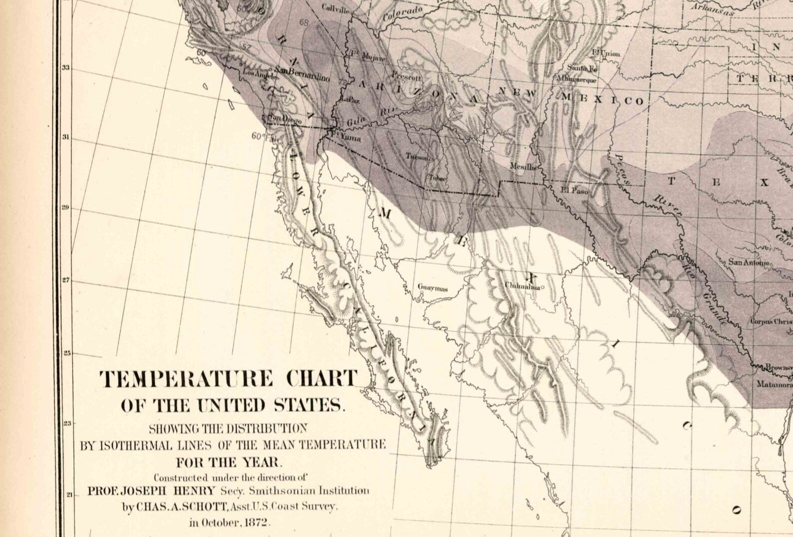 USA Temperature Chart Map 1872 Reprint 9th Census Atlas - Etsy