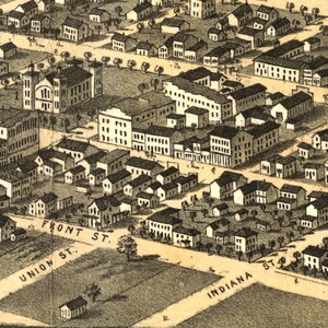 Delphi, Indiana - 1869 Birds Eye View Reprint - Etsy