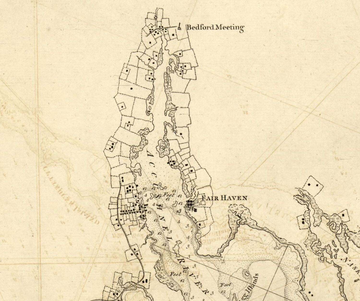 Buzzards Bay, Elizabeth Islands, MA 1776 Map - Revolutionary War Survey ...