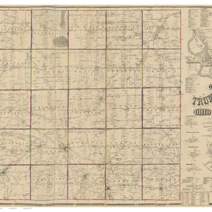 Trumbull County Ohio 1856 - Old Wall Map Reprint With Homeowner Names ...