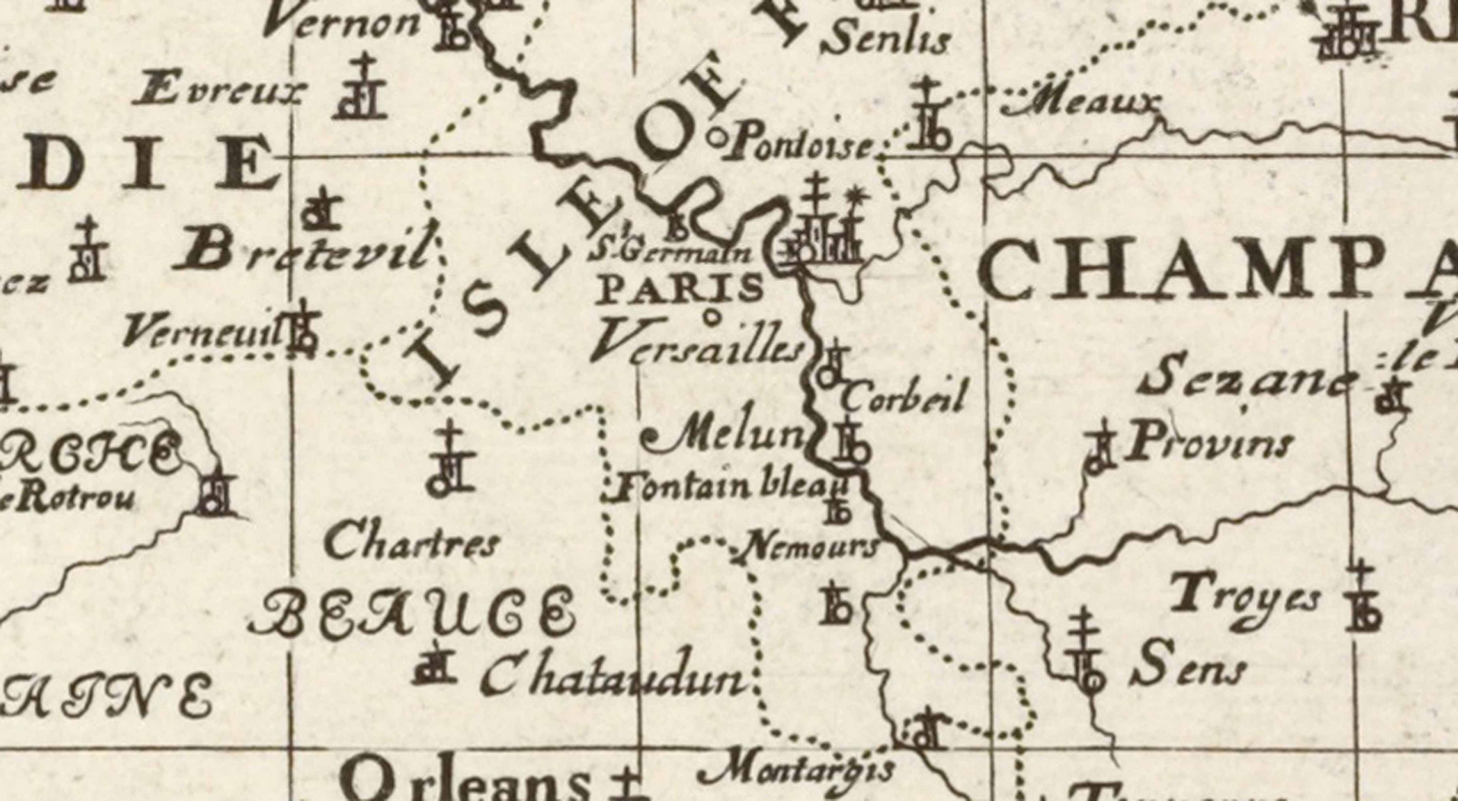 France 1700 - Provinces, Towns and Rivers -- Old Map - Reprint - Etsy