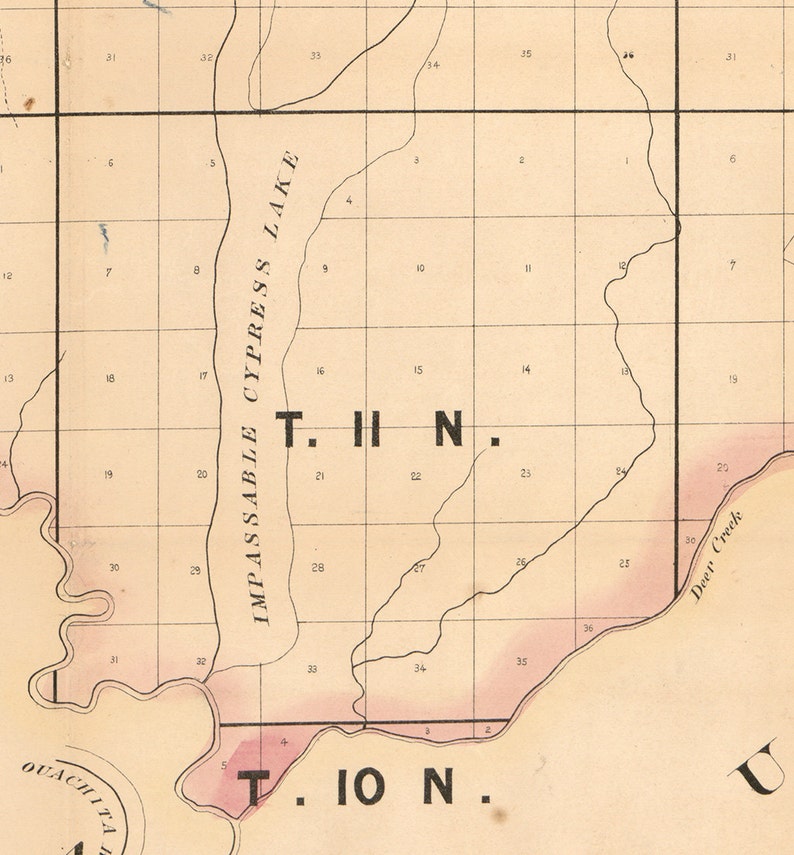 Franklin Parish Louisiana 1860 Old County Wall Map with | Etsy