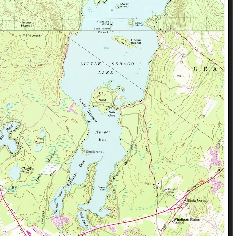 Sebago Lake 1984 Old Topographic Map USGS Custom Composite - Etsy