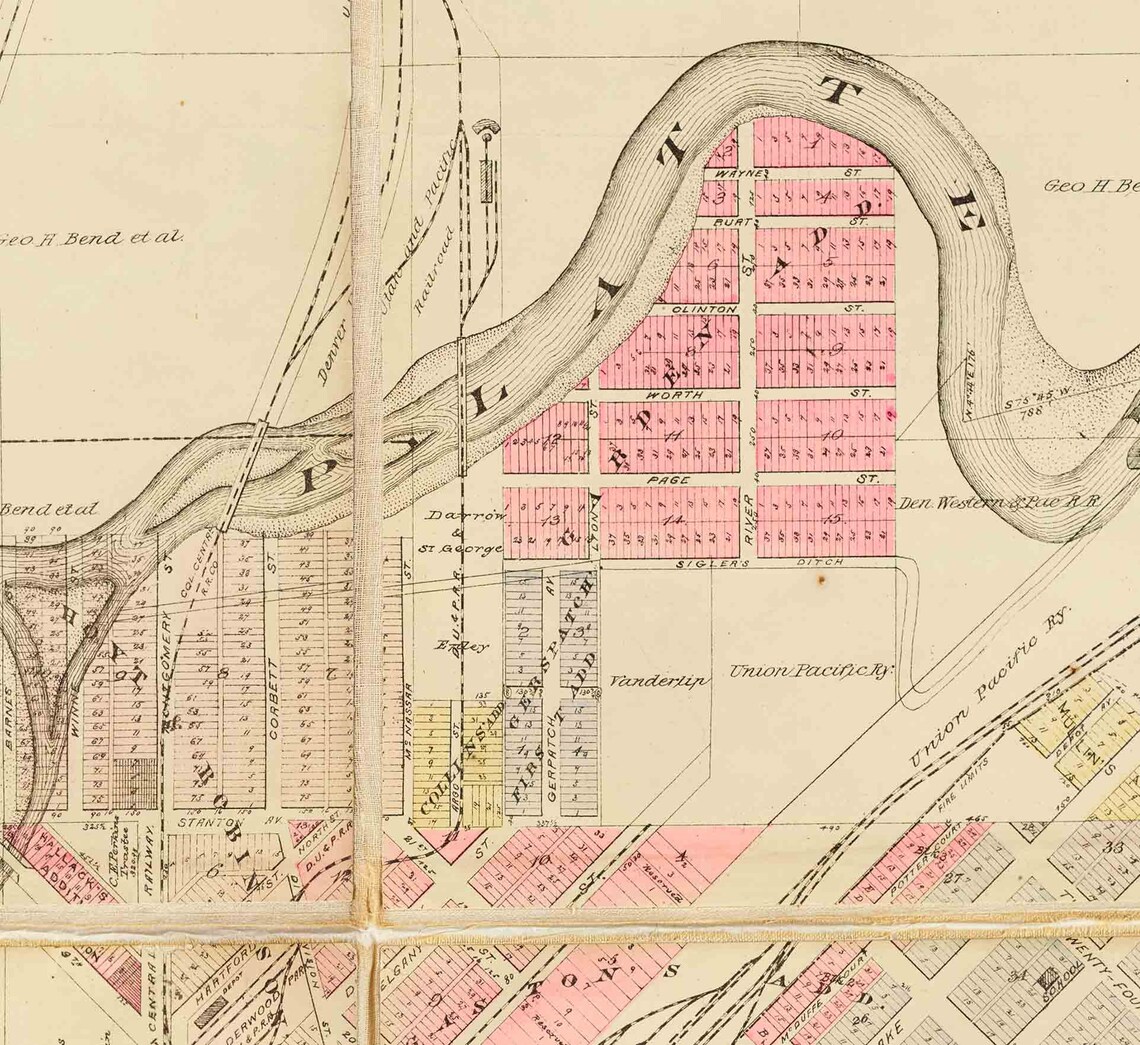 Denver Colorado 1881 Old Map Reprint Landowner Names Genealogy - Etsy
