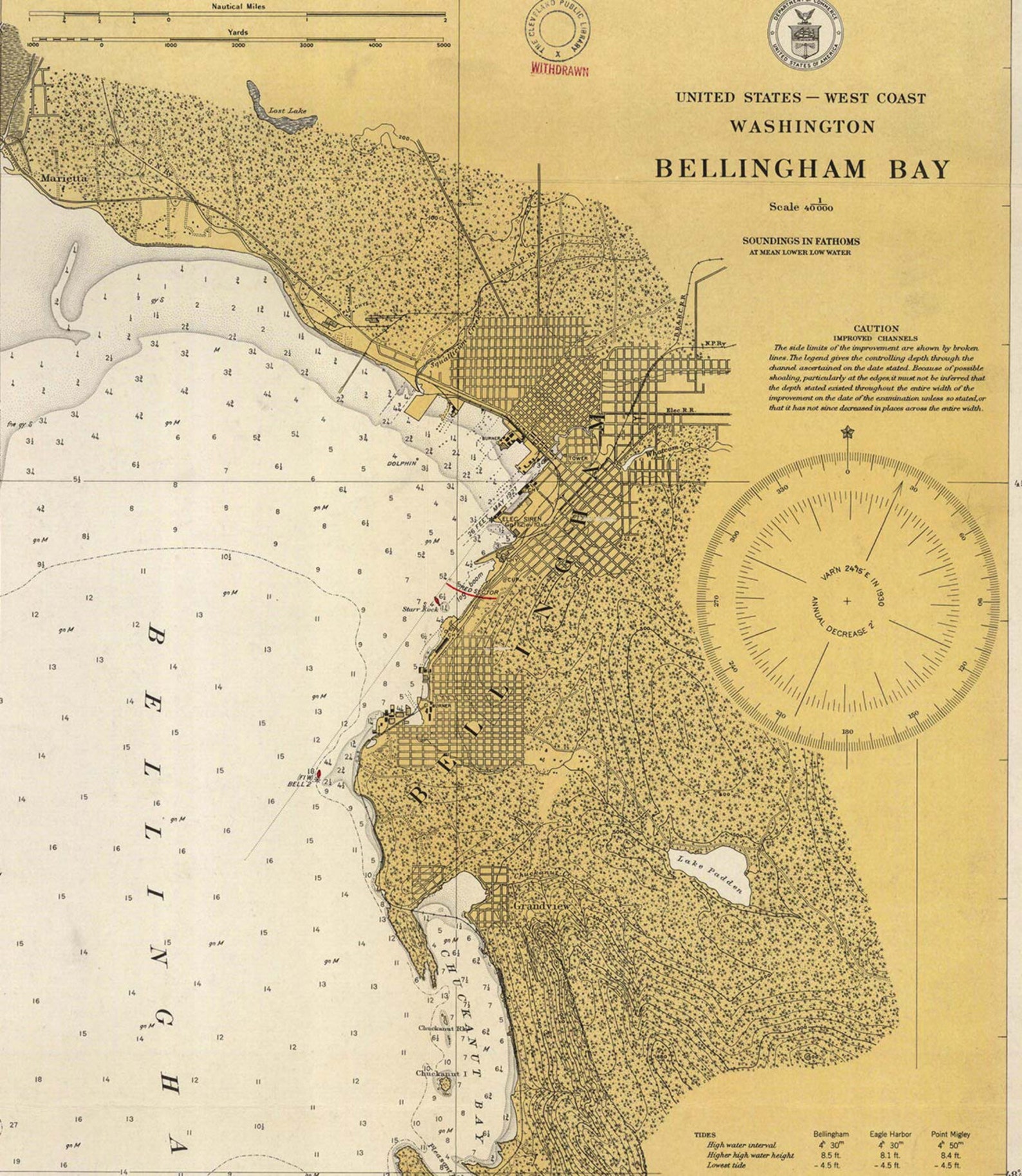 Bellingham Bay 1928 Nautical Map Washington Reprint PC - Etsy UK