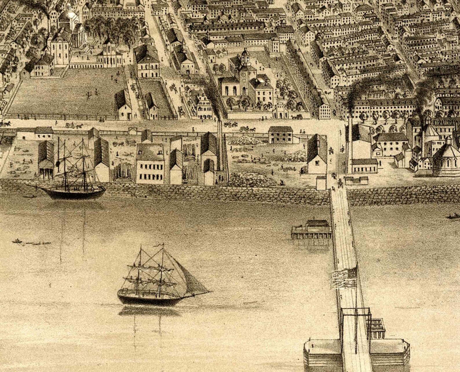 Boston - 1870 - Copy 1 - Birds Eye View by F. Fuchs - Reprint - Etsy
